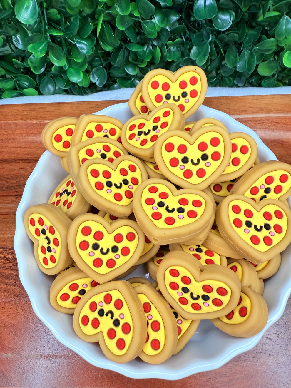 Happy Heart Pizza Focal •Custom by BCS• – Fire and Hyde Bead Supply