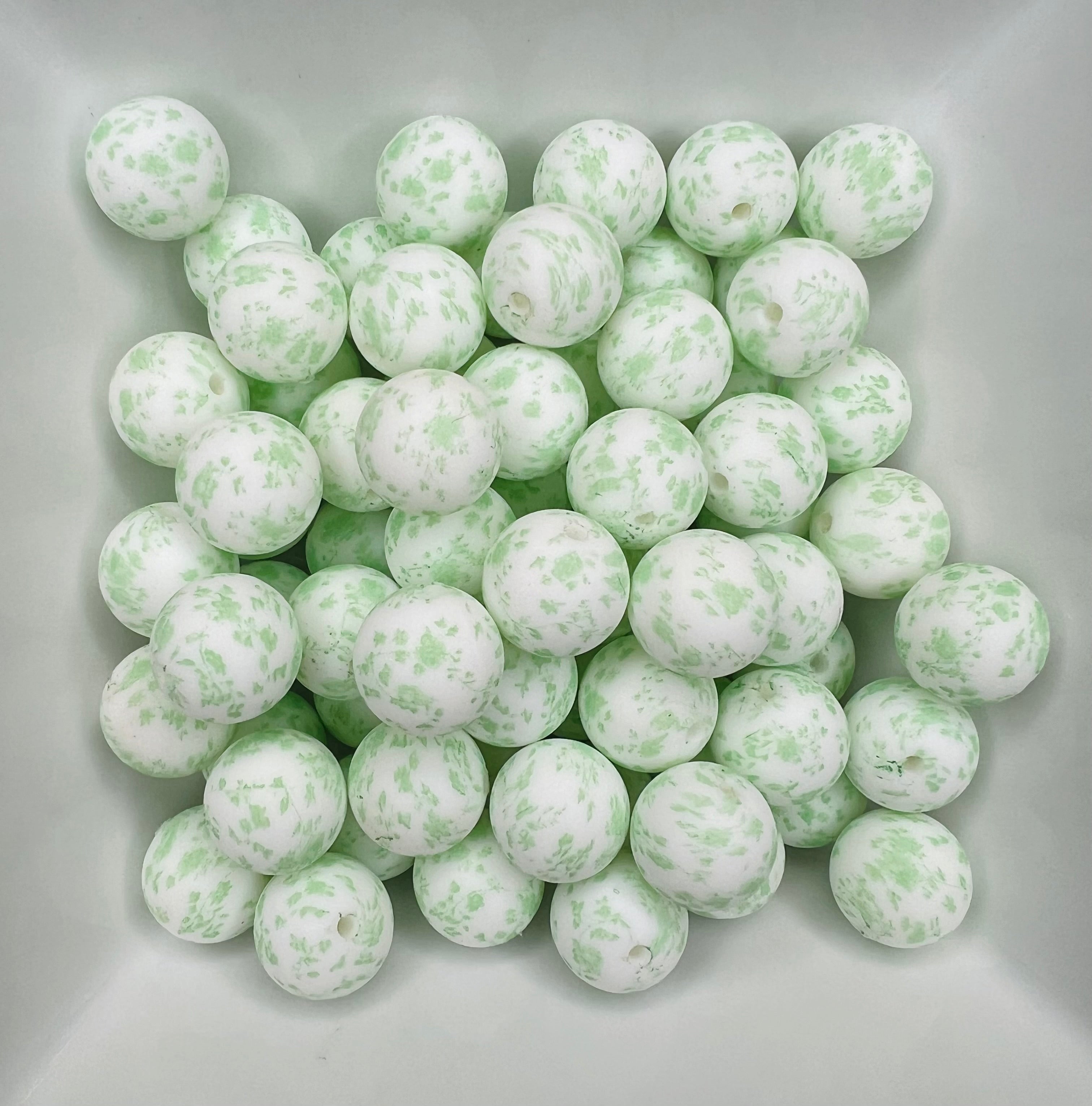 15mm Lush mint green floral beads (pack of 5) EXCLUSIVE – Fire and Hyde ...
