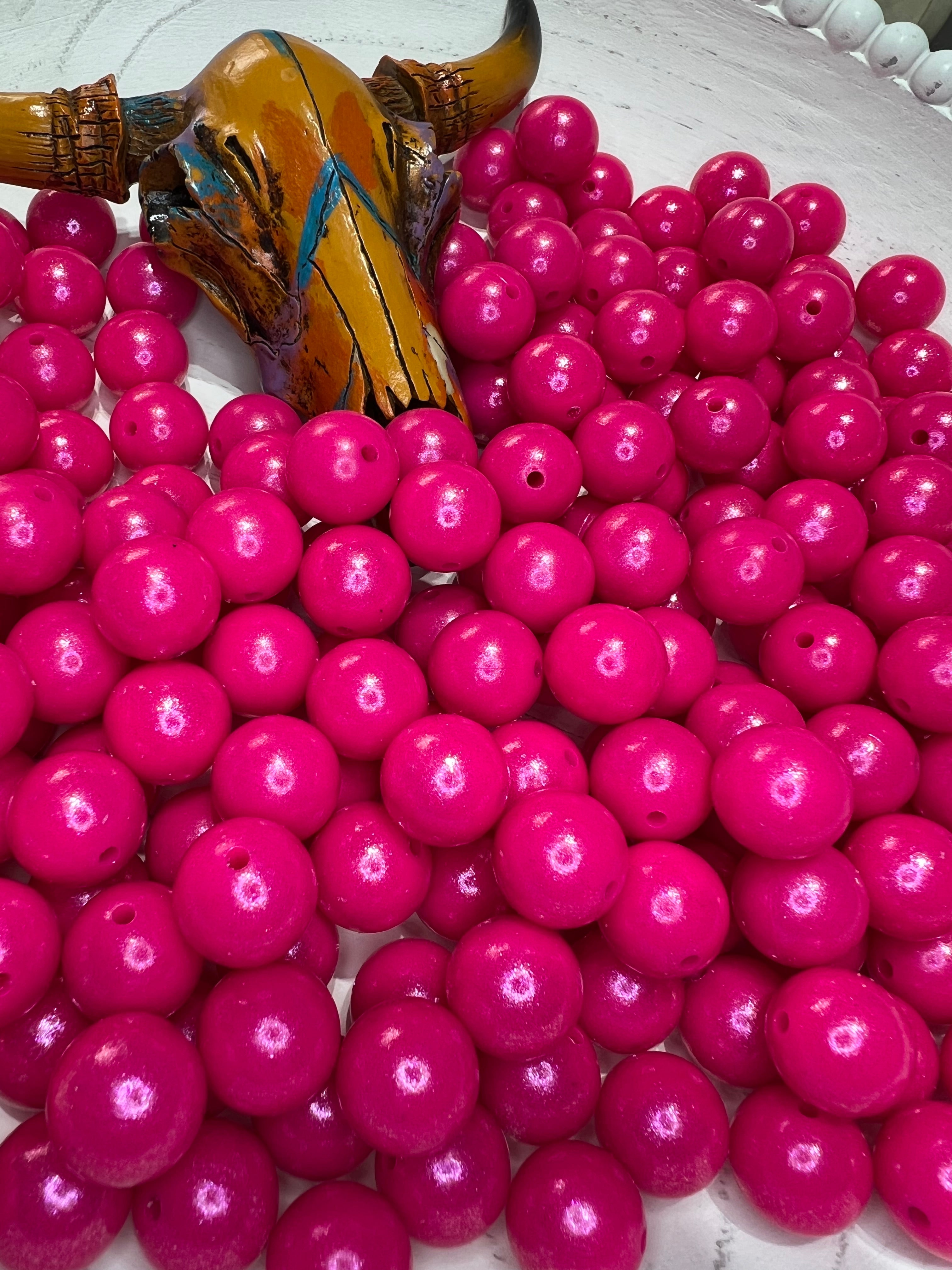 15mm Opal Magenta Pink bead – Fire and Hyde Bead Supply