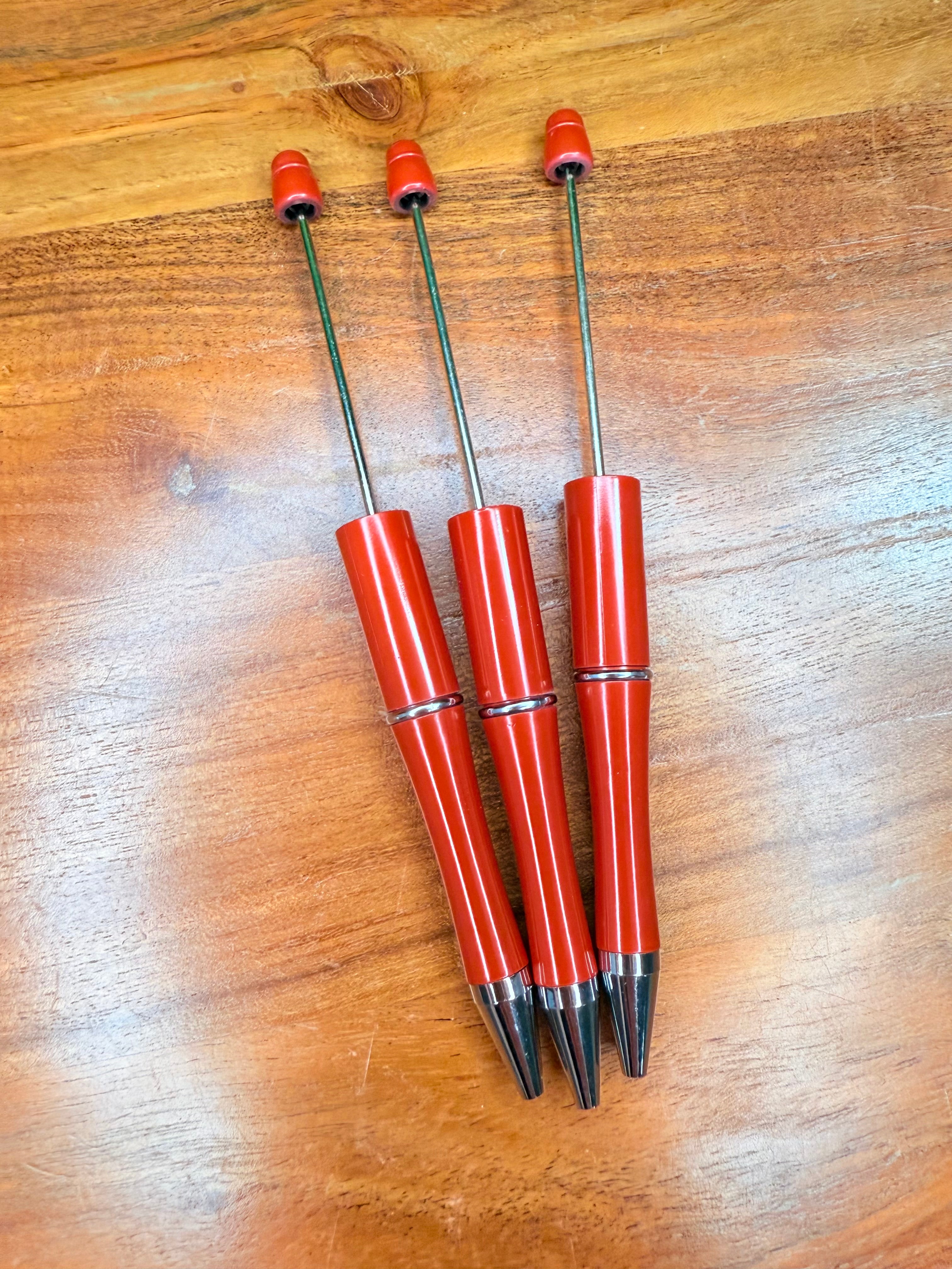 Christmas red beadable pens – Fire and Hyde Bead Supply
