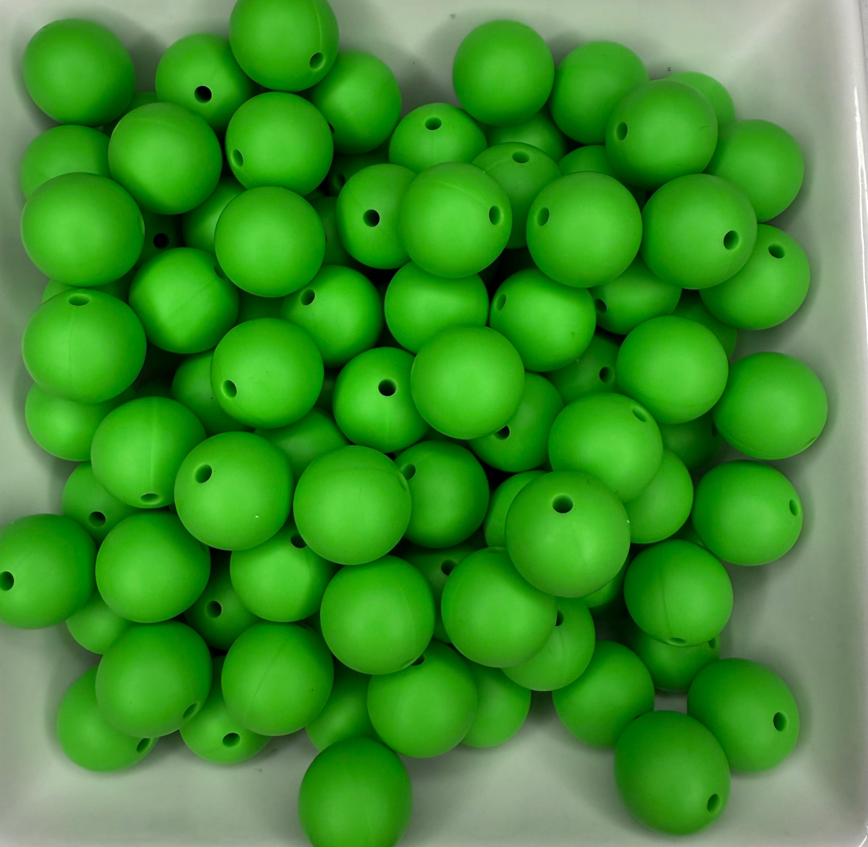 15mm Simply green silicone bead – Fire and Hyde Bead Supply