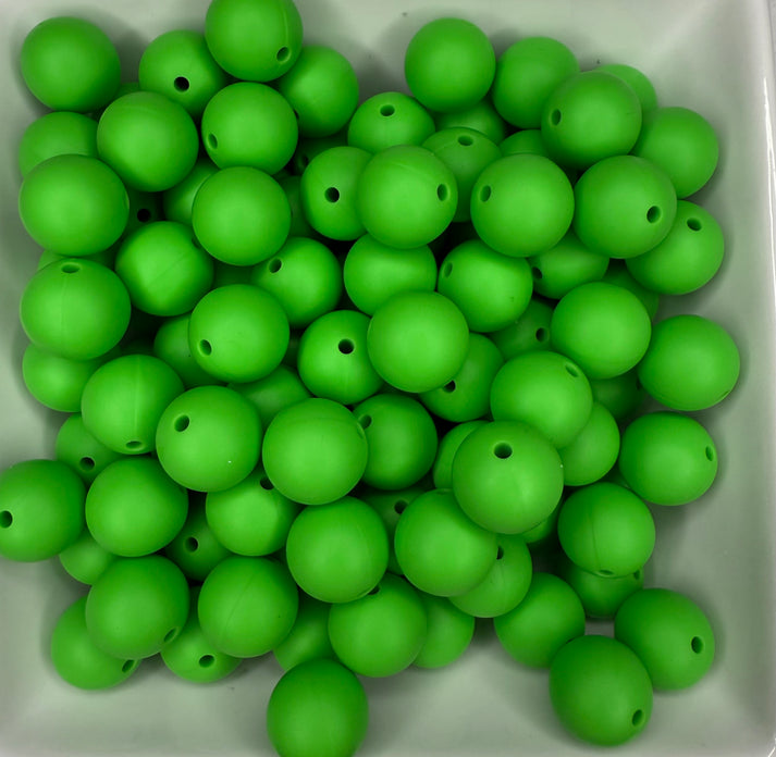 15mm Simply green silicone bead – Fire and Hyde Bead Supply
