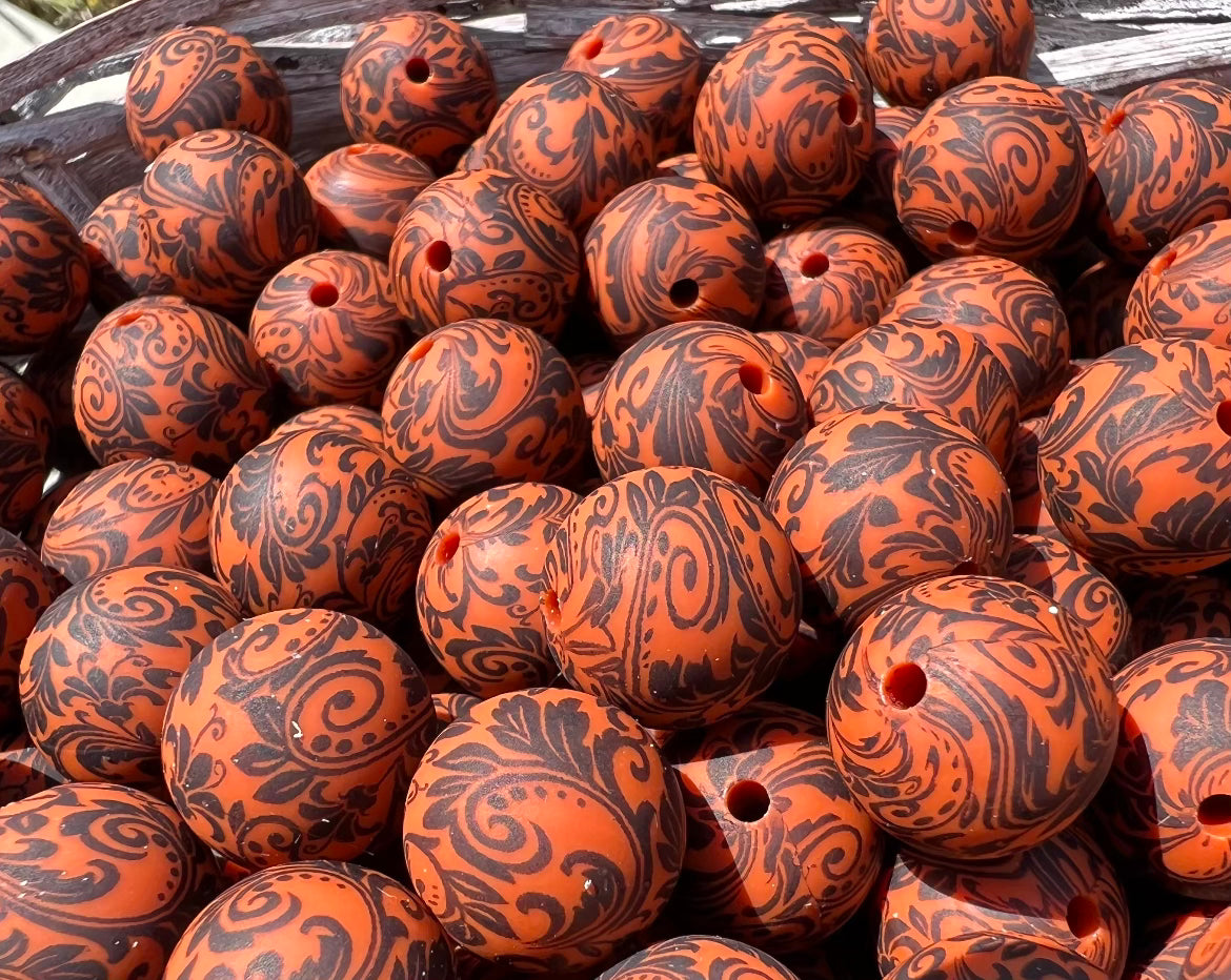 15mm Rust & Black Tooled CUSTOM ( 5 pack) – Fire and Hyde Bead Supply