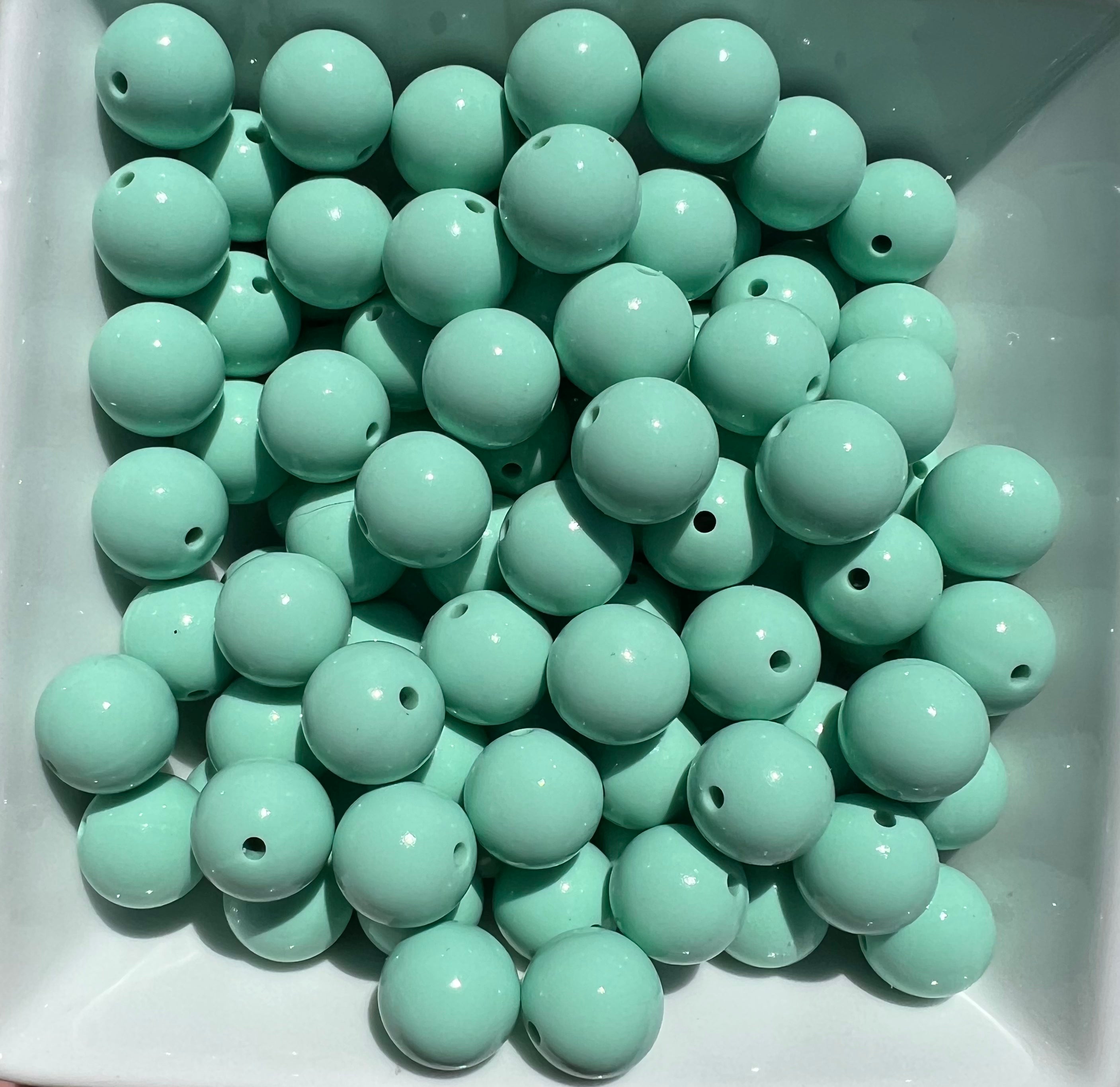 15mm Mint Liquid bead – Fire and Hyde Bead Supply