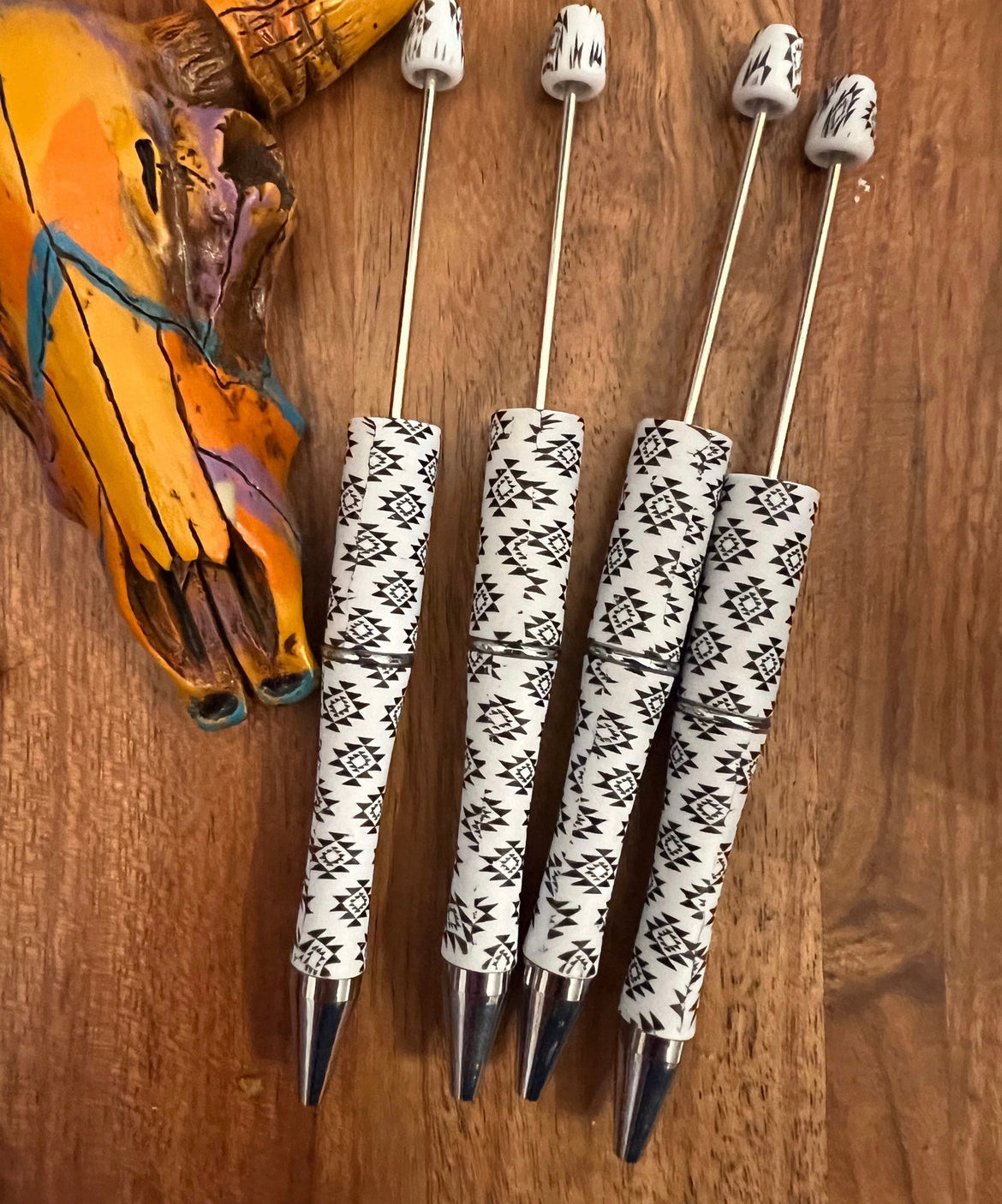 White and black Aztec pen Exclusive – Fire and Hyde Bead Supply